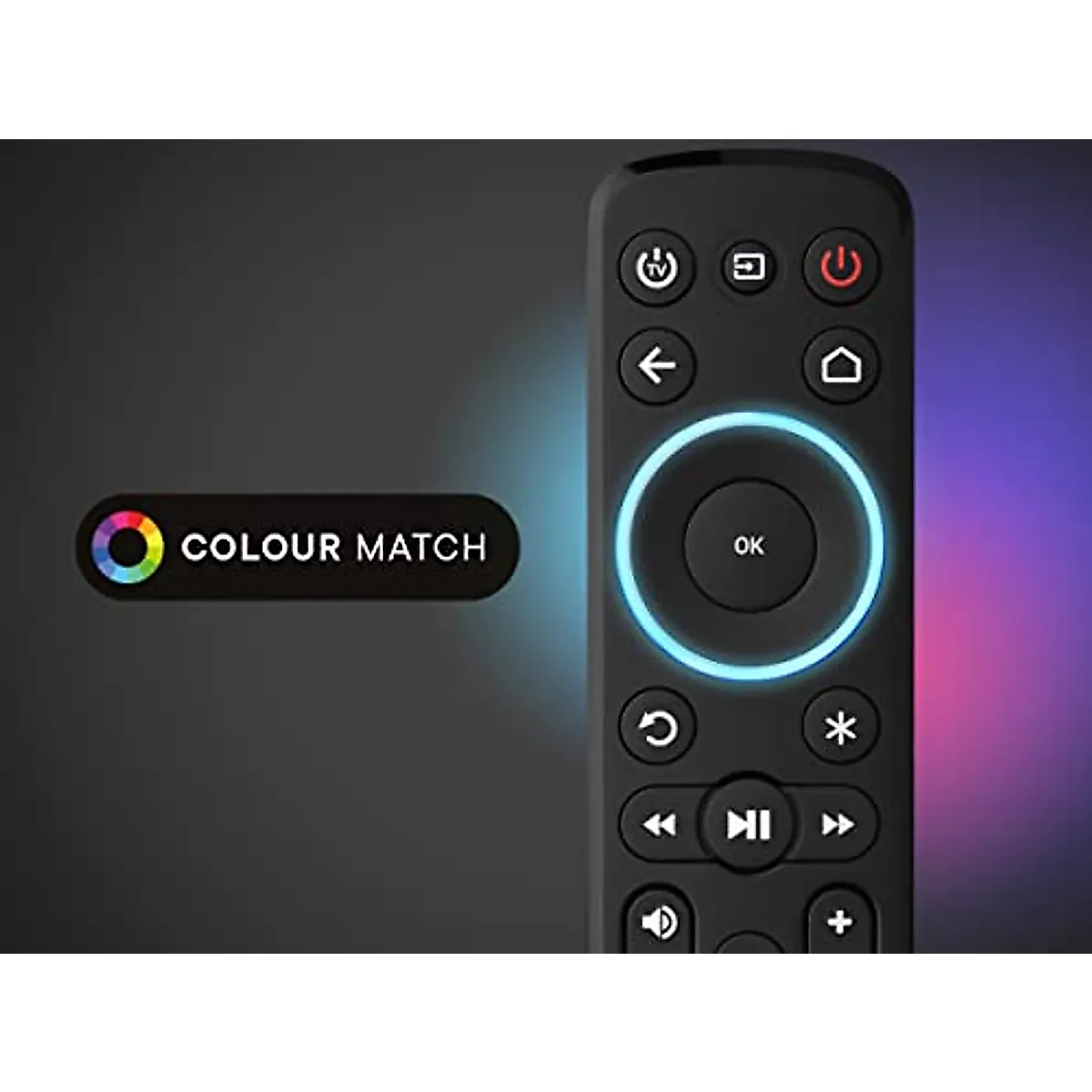 One For All Streamer Remote – Universal Remote Control for up to 3 Devices Infrared Controlled Streamer Boxes TVs and Sound bar – Learning Feature - Backlit Keys - Black – URC7935