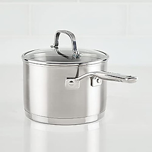 KitchenAid 3-Ply Base Brushed Stainless Steel Sauce Pan/Saucepan with Lid, 3 Quart