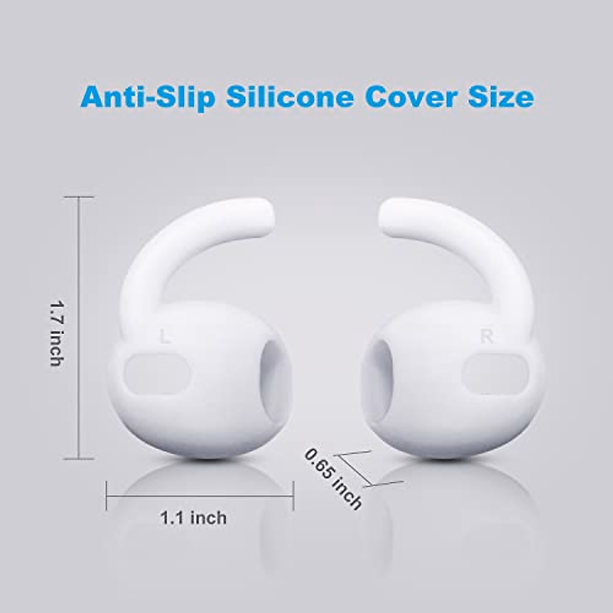 Acediar Two Pairs of AirPods 3 Ear Hooks Covers Fits for AirPods 3 Anti-Slip Ear Covers Accessories Running, Jogging, Cycling (White)