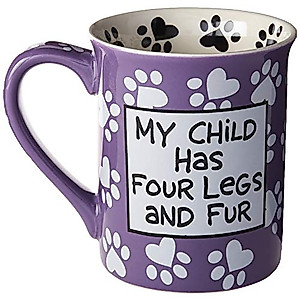 Enesco Our Name is Mud “Dog Mom, 16 oz. Stoneware Mug, 1 Count (Pack of 1), Multi Color