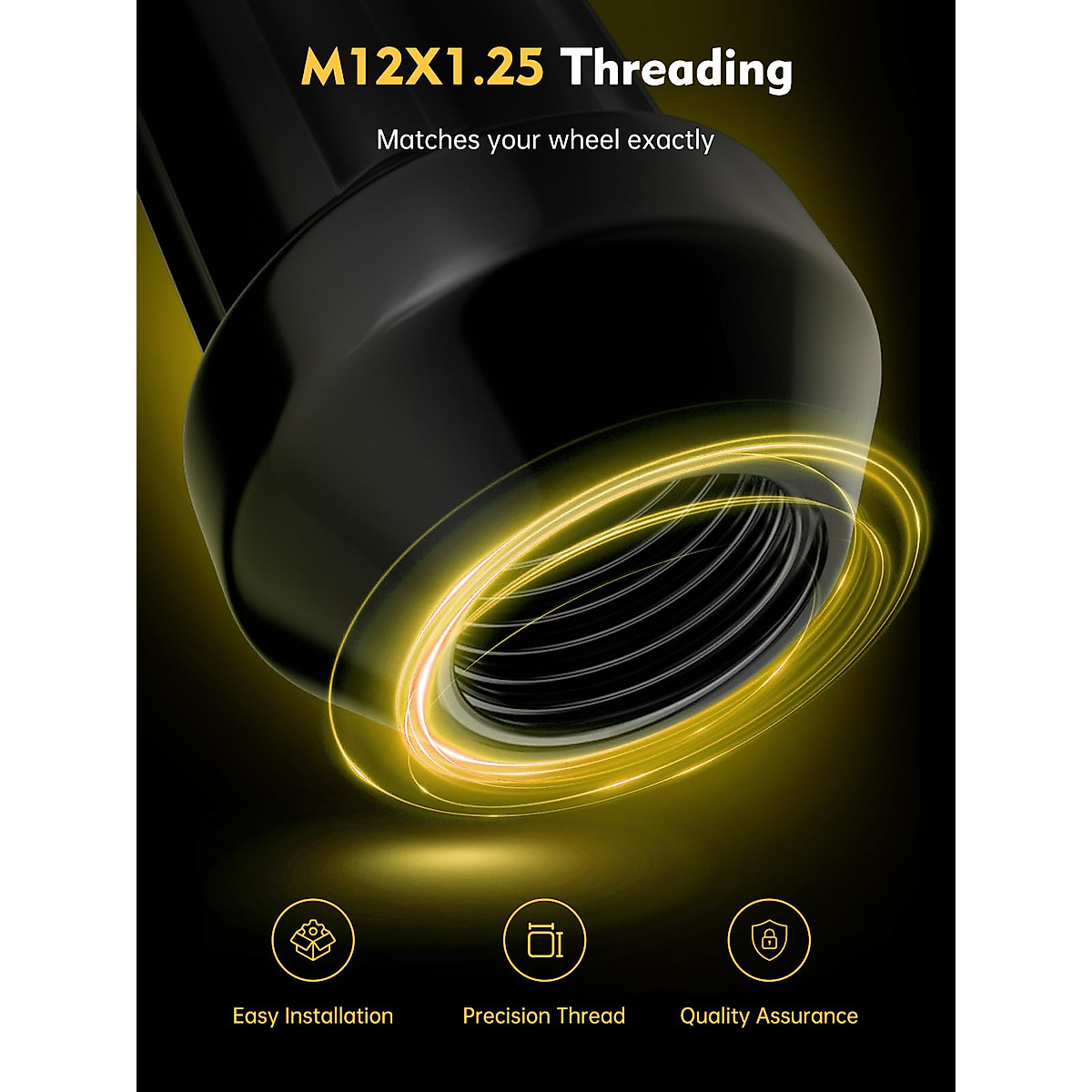 MIKKUPPA M12x1.25 Lug Nuts - Replacement for 1993-2022 Nissan Altima, 1988-2022 Nissan Maxima, 1997-2023 Subaru Forester Aftermarket Wheel 20pcs Black Closed End Lug Nuts