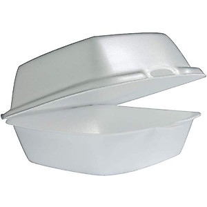 DART CONTAINER Dart Carryout Food Container, Foam, 1-Comp, 5 1/2 x 5 3/8 x 2 7/8, White (Case of 500), 1 Compartment