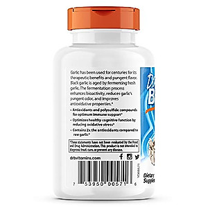 Doctor's Best Black Garlic Extract ABG10+ ® 250mg Supports Healthy Blood Pressure Cholesterol Boost Immunity Potent Antioxidant, 60 Count