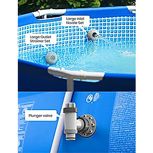 POOLHACKER Above Ground Pool Inlet and Outlet Ports Replacement Part Kit, Includes 2 On/Off Plunger Valve for Connection Pumps, Pool Replacement Parts