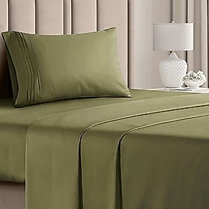 400 Thread Count Cotton - Twin Size Sheet Set - 100% Cotton Sheets - 400-Thread-Count - Sateen Cotton - Deep Pocket Cotton Bed Sheets - Silky & Soft Cotton - Hotel Quality Cotton Sheet for Twin Beds