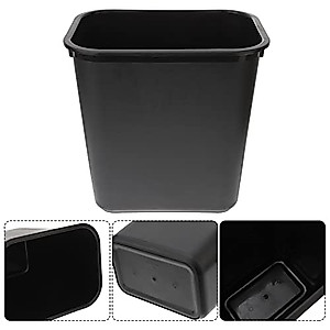VILLCASE Office Decor Decor Container Bin, Household Small Trash Can, Waste Can Disposal Container for Home, Kitchen, Office (11.79X11.40X8.45inch, Black) Office Table Garbage Car Decor