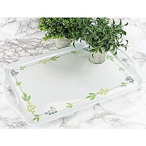 Reston Lloyd Melamine Serving/Ottoman, Rectangular Tray, Secret Garden