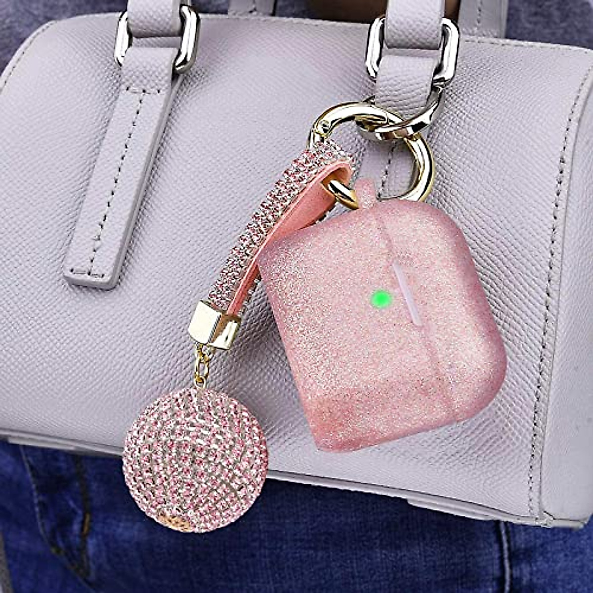 Case for Airpods 3rd Generation (2021), Filoto Apple Airpod 3 Case Cover for Women Girls, Silicone Case for Air Pod 3 Charging Case with Disco Ball Keychain Accessories (Rose Gold)