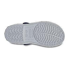 Crocs Kids' Crocband Sandals, Light Grey/Navy, 10 Toddler