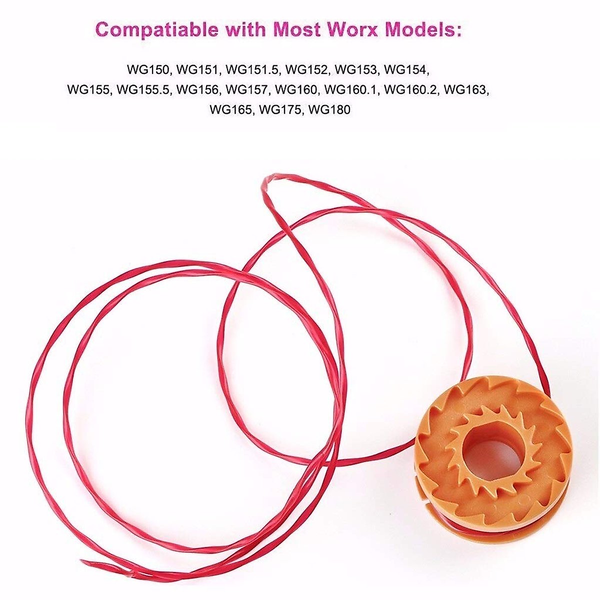 Trimmer Spool Line for Worx WA0010,Edger Spool fits for Worx Trimmer spools Weed Eater String,Weed Wacker Spool Replacement Parts,Trimmer Line Refills 0.065 inch for Electric String Trimmers 10 pack
