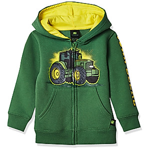 John Deere baby boys Fleece Zip Hoody Hooded Sweatshirt, Green, 3-4T US