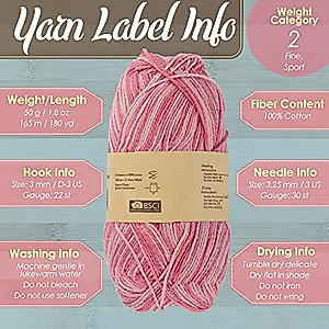JubileeYarn Cotton Select Yarn - Sport Weight - 50g/Skein - Shades of Grey - 4 Skeins
