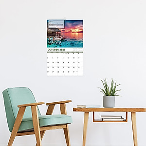 2025 Wall Calendar - Bible Verse Wall Calendar 2025, January 2025 - December 2025, 17" x 11" (Open), Hanging Hook, Blocks and Holidays - Nature's Beauty with Inspiring Bible Quotes