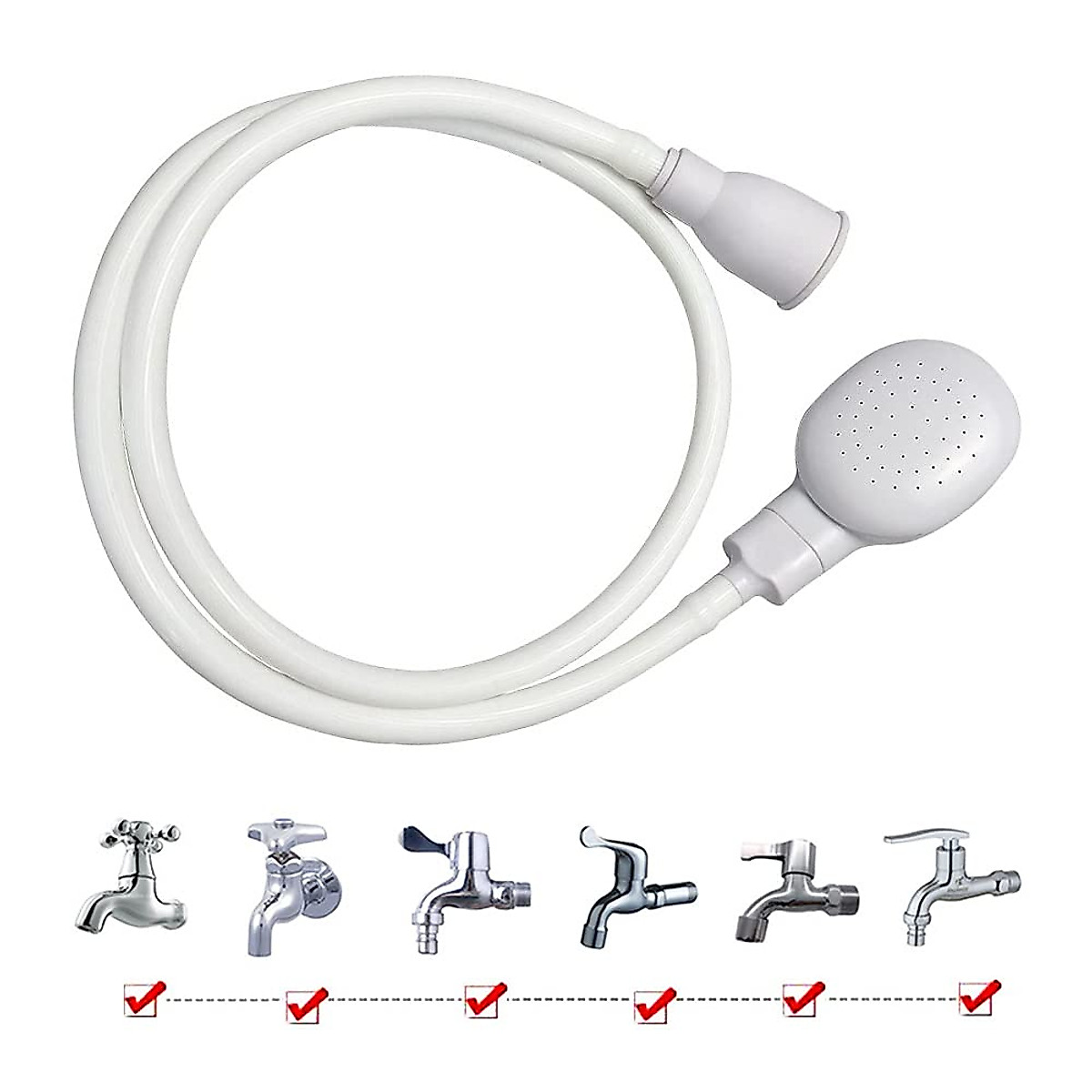 Soft 'N Style Faucet-to-Shower Converter,Sink Spray Rubber Hose Portable Shampoo Sprayer Handheld Hose Faucet Shower,Garden Tub Sprayer Utility Sink for Bathing Baby,Washing Hair,Rinsing Vegetables