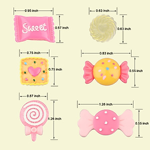 Kawaii Nail Charms, 50 Pcs Slime Charms Bulk, Candy Charms for Acrylic Nails, Cute Flatback Resin Charms for DIY Crafts Making, Ornament Scrapbooking