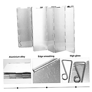 Anneome Aluminum Alloy Windshield BBQ Windscreen Stove Wind Protection Camping Supply