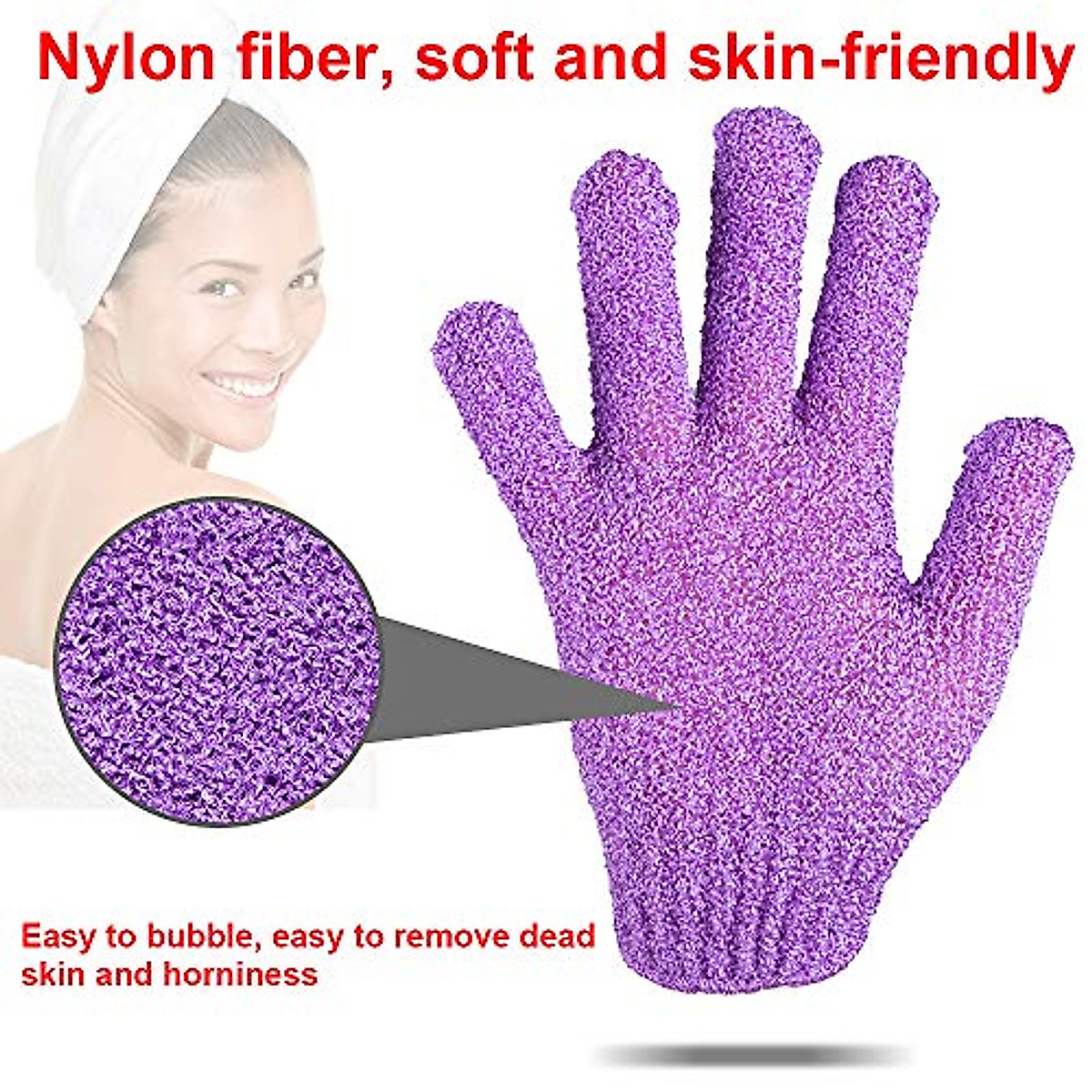 Duufin 14 Pairs Exfoliating Gloves Body Scrub Bath Gloves Exfoliator Body Wash Glove for Shower, Spa, Massage and Body Scrubs