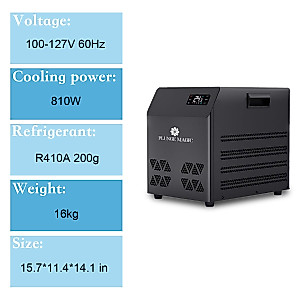 PLUNGE MAGIC Ultimate Cold Plunge Tub XL129 Gal Large Oval Ice Bath Tub With Cover for Athletes Portable, Equipped with 1/3 HP Smart-Chiller(cooling only) | 47" L x 25" W x 24" H (touchscreen)