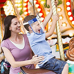 9-Pack Kids' Safety Face Shields Fully Wrap-Around Protection Breathable Covering Clear Visor Cartoon Animals Reusable Lightweight High-Transparency Elastic Headband Pad Comfortable Fit for Boys Girls