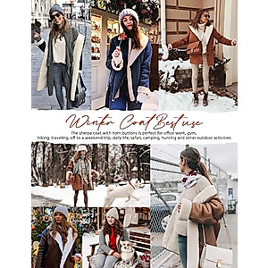 HEEKPEK Women Hoodies Fleece Jackets Soft Fuzzy Long Hoodie Sweatshirt Casual Sherpa Hoodies Horn Button Coats Winter Light Gray