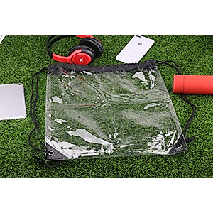 HAOGUAGUA 2 Pieces Clear Drawstring Bags, Waterproof Small Clear Bag for Stadium Colleges Sport Event Work Concert Security Approved