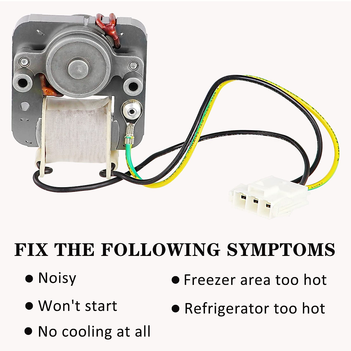 Virego 297250000 297309000 Refrigerator Evaporator Fan Motor, Fan Motor with Wiring Harness, Compatible with Frigidaire Refrigerator, Replaces 216934100 216914200, Easy to Install, One Year Warranty