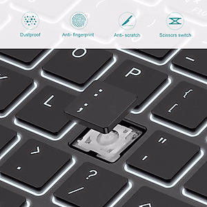TECURS Bluetooth Keyboard and Mouse Combo for iPad - Rechargeable Wireless Keyboard & Mouse with 7-Color Backlit Compatible with iPad 10th/9th/8th Gen, iPad Pro/Air/Mini, iPhone15/14/13 Pro, Black
