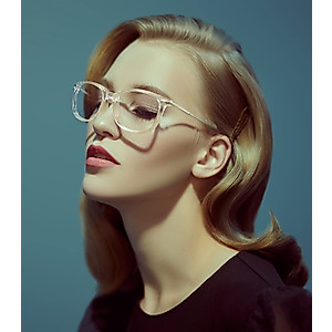 GQUEEN Fashion Fake Glasses Non Prescription Glasses Clear Lens Glasses Nerd Plain Frames Women Men, 201579