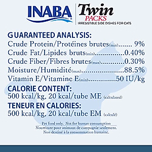 INABA Twin Packs for Cats, Grain-Free Shredded Chicken & Broth Gelée Side Dish/Topper Pouch, 1.4 Ounces per Serving, 22.4 Ounces Total (16 Servings), Tuna & Chicken Recipe in Tuna Broth