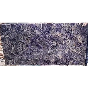 36 x 72 Inches Rectangle Shape Purple Marble Office Meeting Table Top Amethyst Stone Resin Art Dining Table with Elegant Look