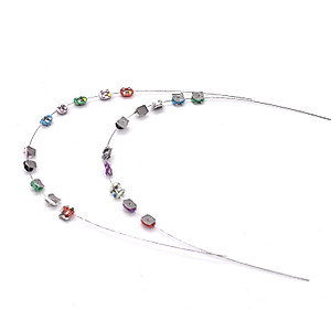 Angzhili 1 Pack Temporary Tooth Decoration with Metal Wires,Metal Bracket and Orthodontic Ligature Ties,Practice Props for Dental Students,Orthodontist Explain Props (Multi-colored)