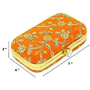 AILTINO Women's Box Clutch Purse Bag with sling chain (Orange)