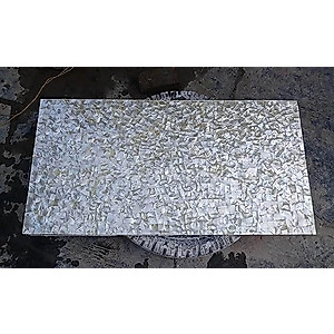 rkhandicrafts 30 x 72 Inches Office Meeting Table Top for Hotel Decor Rectangle Shape Marble Dining Table Overlaid with Mother of Pearl Gemstone