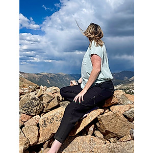 Avalanche Women's Ripstop Pant with UPF 50 Protection Everyday Hiking Ankle Pant with Pockets Quick Drying Pant for Hiking, Golf, Travel Black M