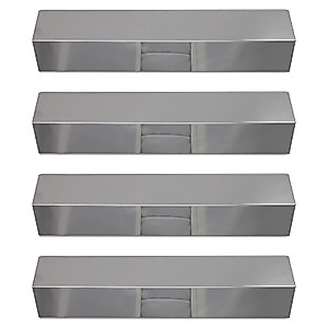 4-Pack BBQ Grill Heat Shield Plate Tent Replacement Parts for Brinkmann 810-8445-F - Compatible Barbeque Stainless Steel Flame Tamer, Guard, Deflector, Flavorizer Bar, Vaporizer Bar, Burner Cover 15"