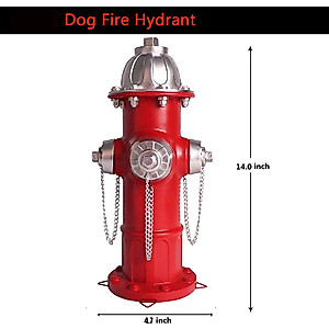 Choies Dog Fire Hydrant Statue with 4 Stake,Puppy Pee Post Training Statue,Outdoor Large Fire Hydrant Statue Garden Patio Ornament Decorations 14.5 inch Tall