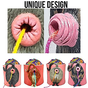 ZSYYDS Yarn Bowls for Crocheting Knitted Cat Butt Wool Ornament ABS Craft Knitting Bowl with 5PCS Knitting Needles (3)