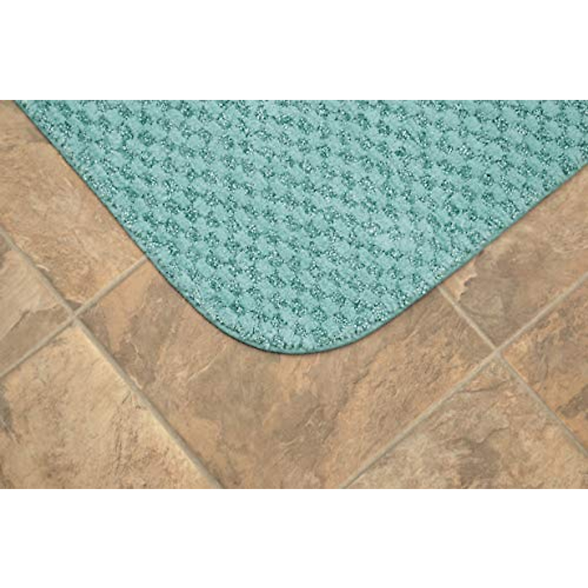 Garland Rug Cabernet Nylon Washable Bath Rug, 3-Piece Rug Set, Sea Foam