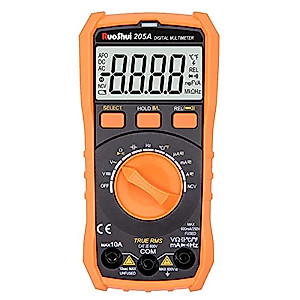 Ruoshui Auto Ranging Digital Multimeter,Electrical Voltmeter Measuring Voltage,Resistance,Temperature,Voltage Multi Tester with NCV Function Tests Current,Battery and Diode,205A