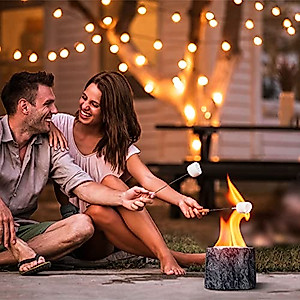 SmileBank Tabletop Fire Pit Fire Bowl - Marble Table Top Firepit Isopropyl Alcohol Mini Indoor Fire Pit Portable Tabletop Fireplace for S'Mores Home Outdoor Patio Balcony Backyard Garden Decor