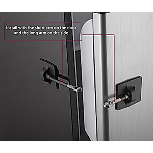 Computer Security Products Refrigerator Door Lock With Padlock, Black