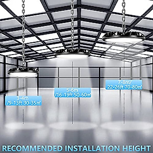 Royana 100W LED UFO High Bay Light, 6 Pack 10000LM Garage Lights High-Light Ceiling LED with 1.2M Cable 110V Plug LED Commercial Grade Light Lighting 6000K Shop Lights for Factory Warehouse Workshop