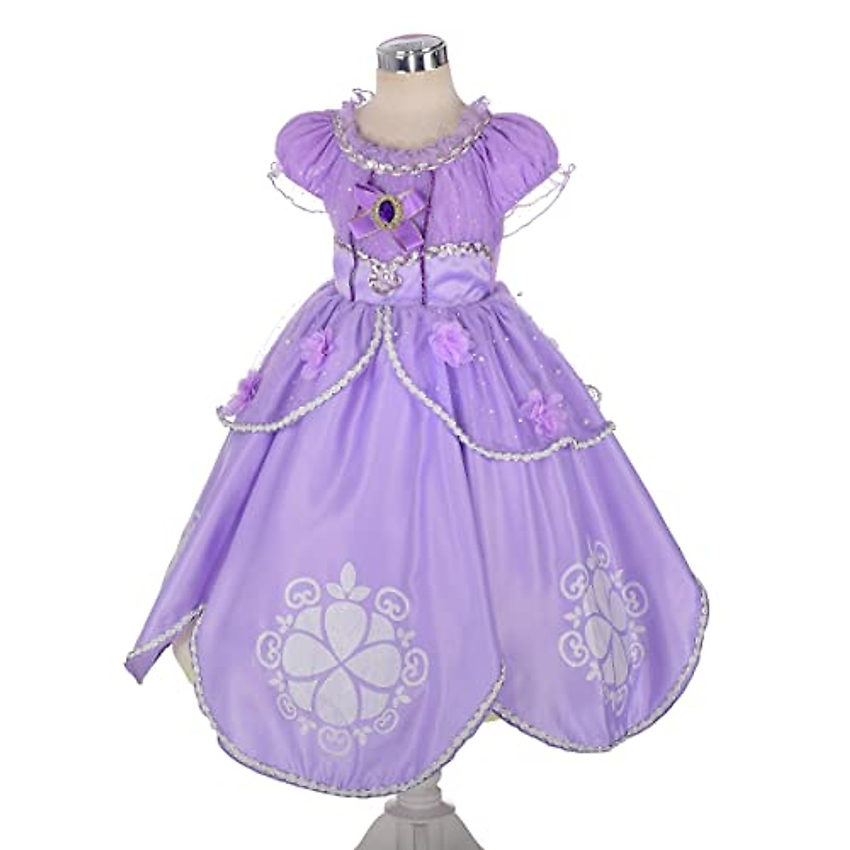 Lito Angels Baby Girls' Princess Dress Up Costume Purple Fancy Party Dress Outfit with Accessories Size 24 Months B