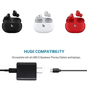 USB C Charger Adapter Block Cable [5Ft/18W] for Beats Studio Buds, Beats Fit Pro/X Kim, Beats Flex Wireless Earbuds Earphones Charging Case Cord