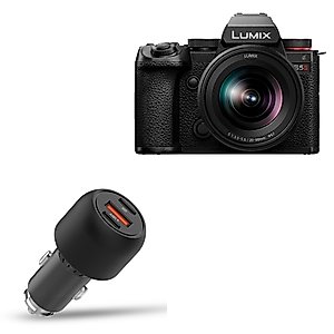 BoxWave Car Charger Compatible with Panasonic Lumix S5II (DC-S5M2) - RapidRush PD Car Charger (95W), PD Car Charger High Power PD QC3.0 for Panasonic Lumix S5II (DC-S5M2) - Jet Black
