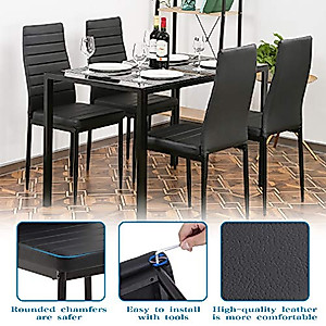FDW Dining Table Set Dining Table Dining Room Table Set for Small Spaces Kitchen Table and Chairs for 4 Table with Chairs Home Furniture Rectangular Modern