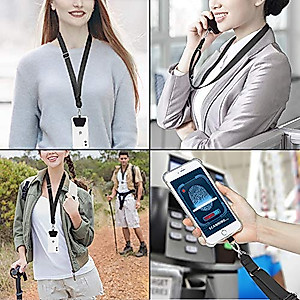 SS Phone Lanyard, Adjustable Cell Phone Strap for Around the Neck Lanyard-Black