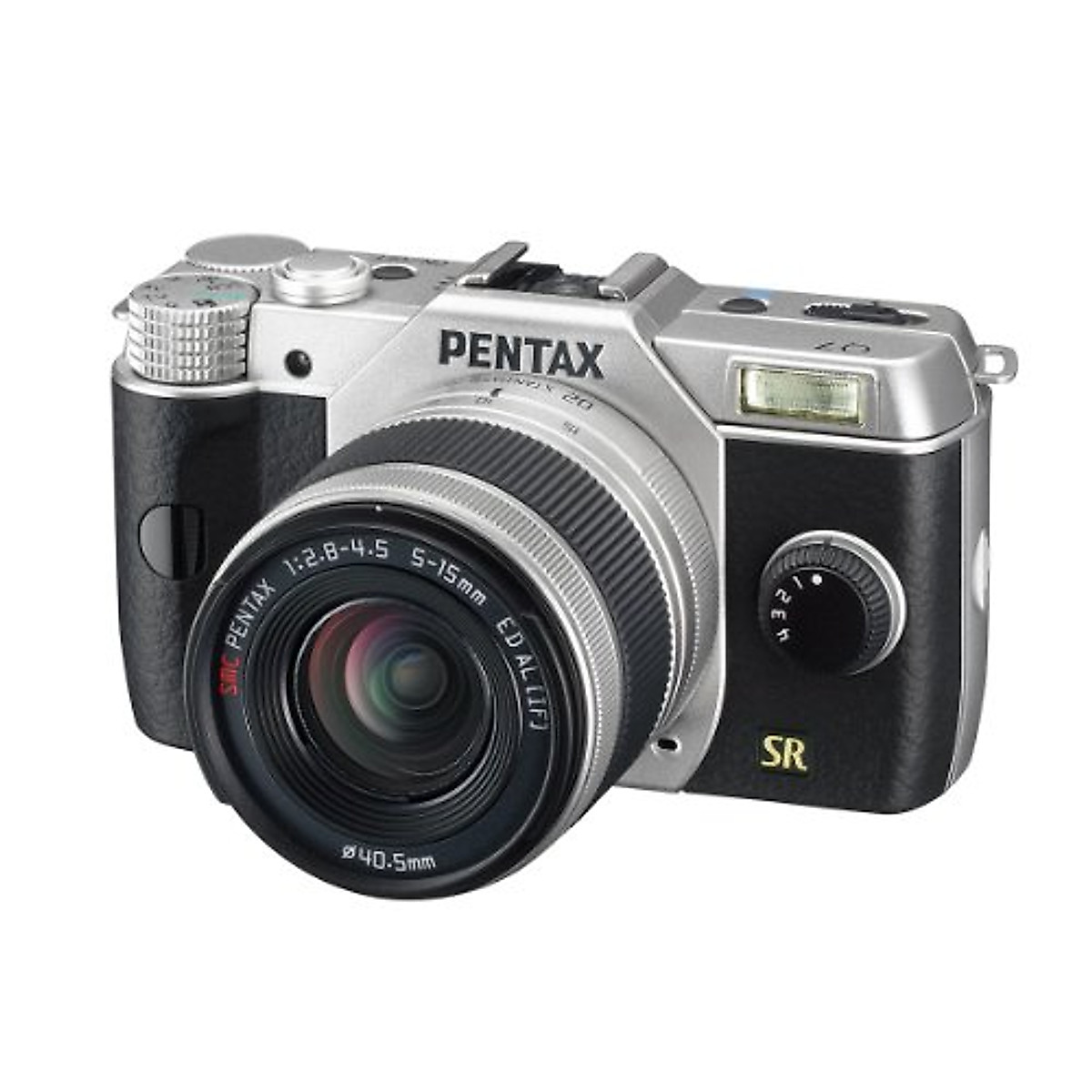 Pentax Q7 12.4MP Mirrorless Digital Camera with 02 Standard Zoom 5-15mm f2.8-4.5 and 06 Telephoto Zoom 15-45mm f2.8 Lenses (Silver)