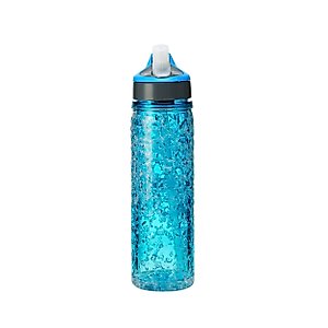 Copco Freezeable Double Wall Insulated Tritan Water Bottle with Crackle Gel, 18-ounce, Blue,5237207