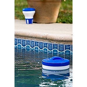 Poolmaster 32155 Floating Swimming Pool Chlorine and Bromine Dispenser, Large, Blue